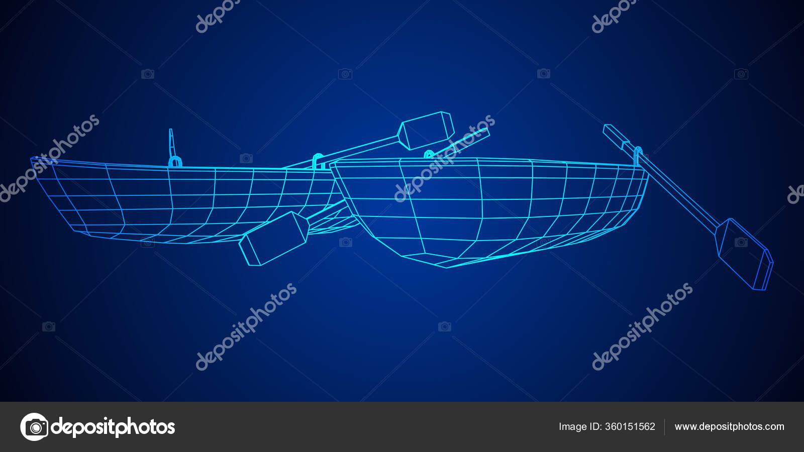 Rowing boat with paddles Stock Vector Image by ©newb1 #360151562
