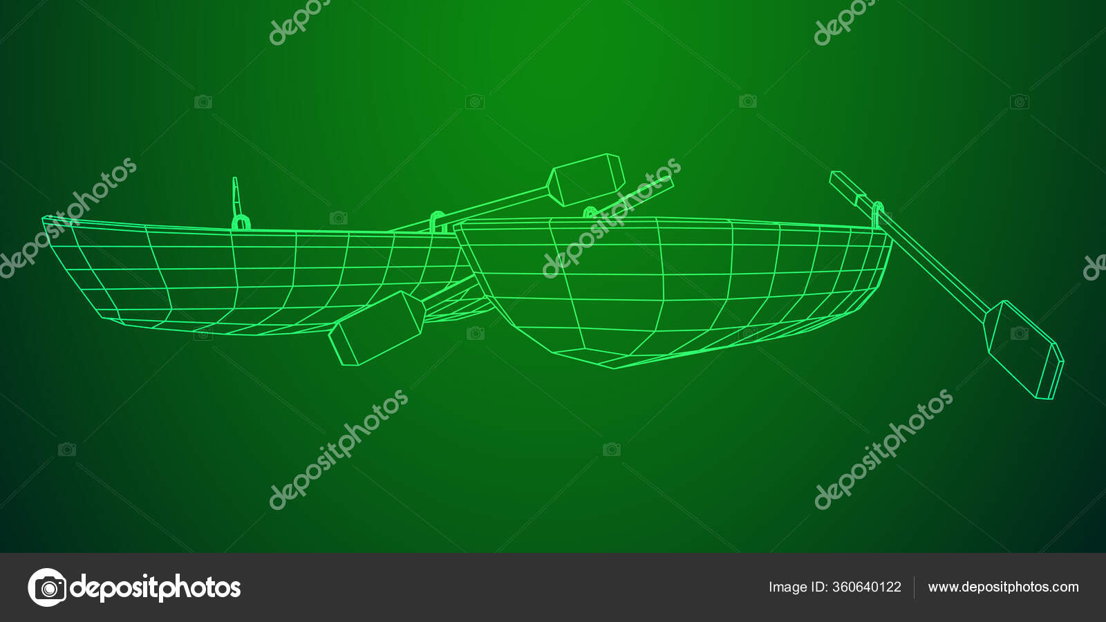 Rowing boat with paddles Stock Vector Image by ©newb1 #360640122