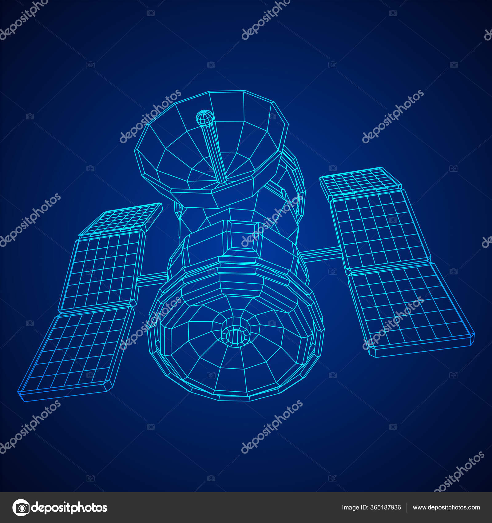 Space station communications satellite Stock Vector by ©newb1 365187936