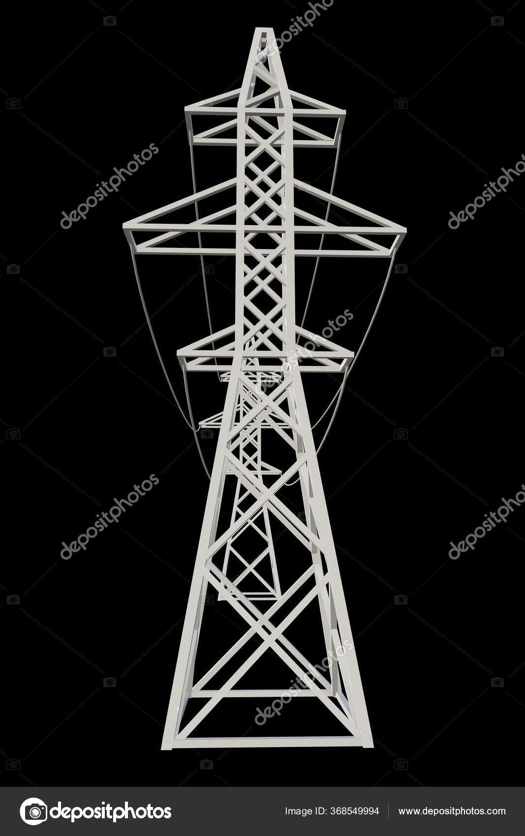 Menara transmisi daya tiang tegangan tinggi. — Foto Stok © newb1 #368549994