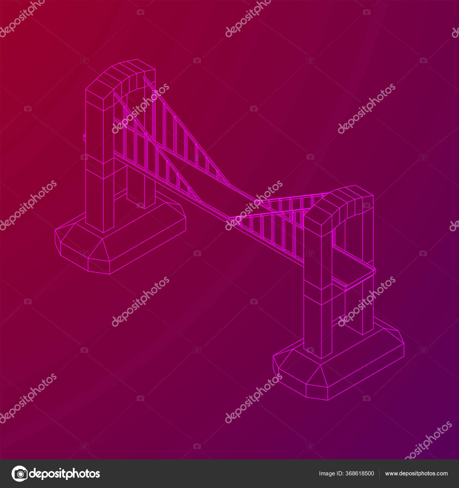 Bridge connection structure wireframe Stock Vector Image by ©newb1 ...