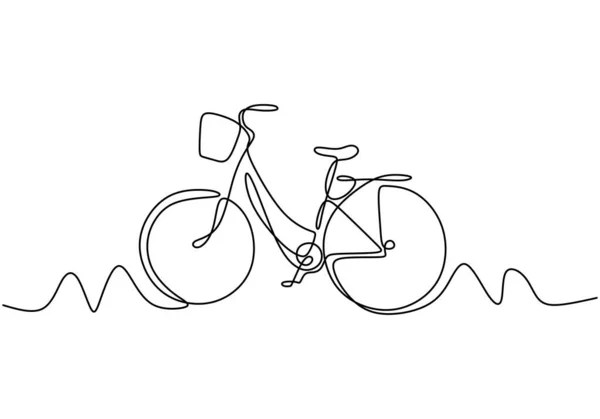 Continuous one line drawing of bike or bicycle vector minimalism design ...