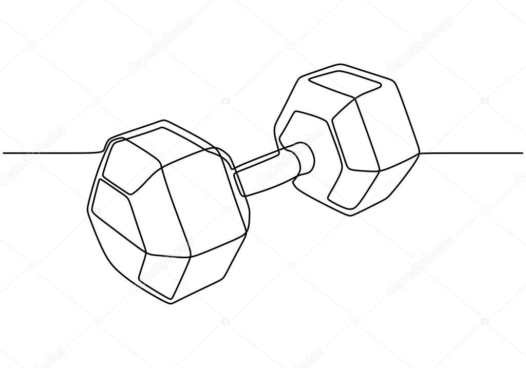 Dibujo continuo de una línea de mancuerna 2024