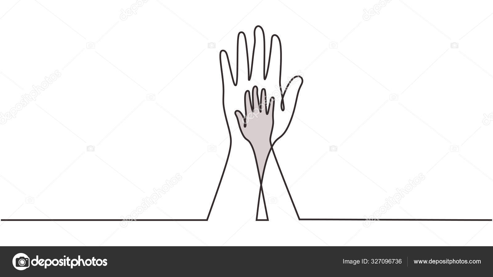 Stop Racism symbol with hand. One continuous line drawing metaphor ...