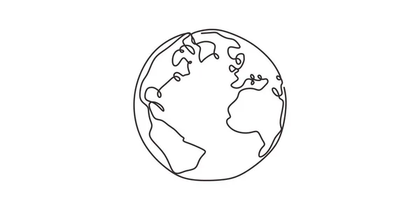 One line style world earth globe continuous design. Simple modern ...