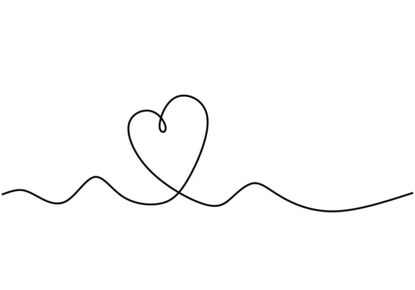 Continuous Line Drawing Of Heart Balloon One Hand Drawn Sketch Vector