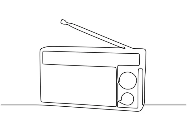 Old radio continuous one line drawing minimalist design vector ...