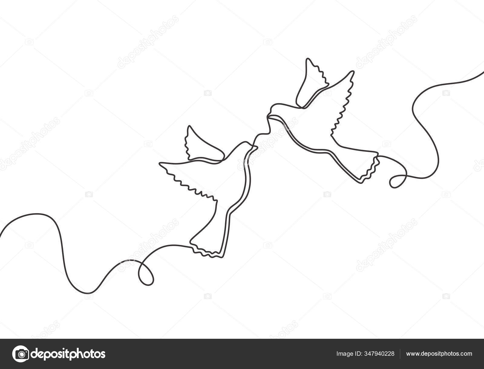 Duif Lijn Tekening Tatoeage