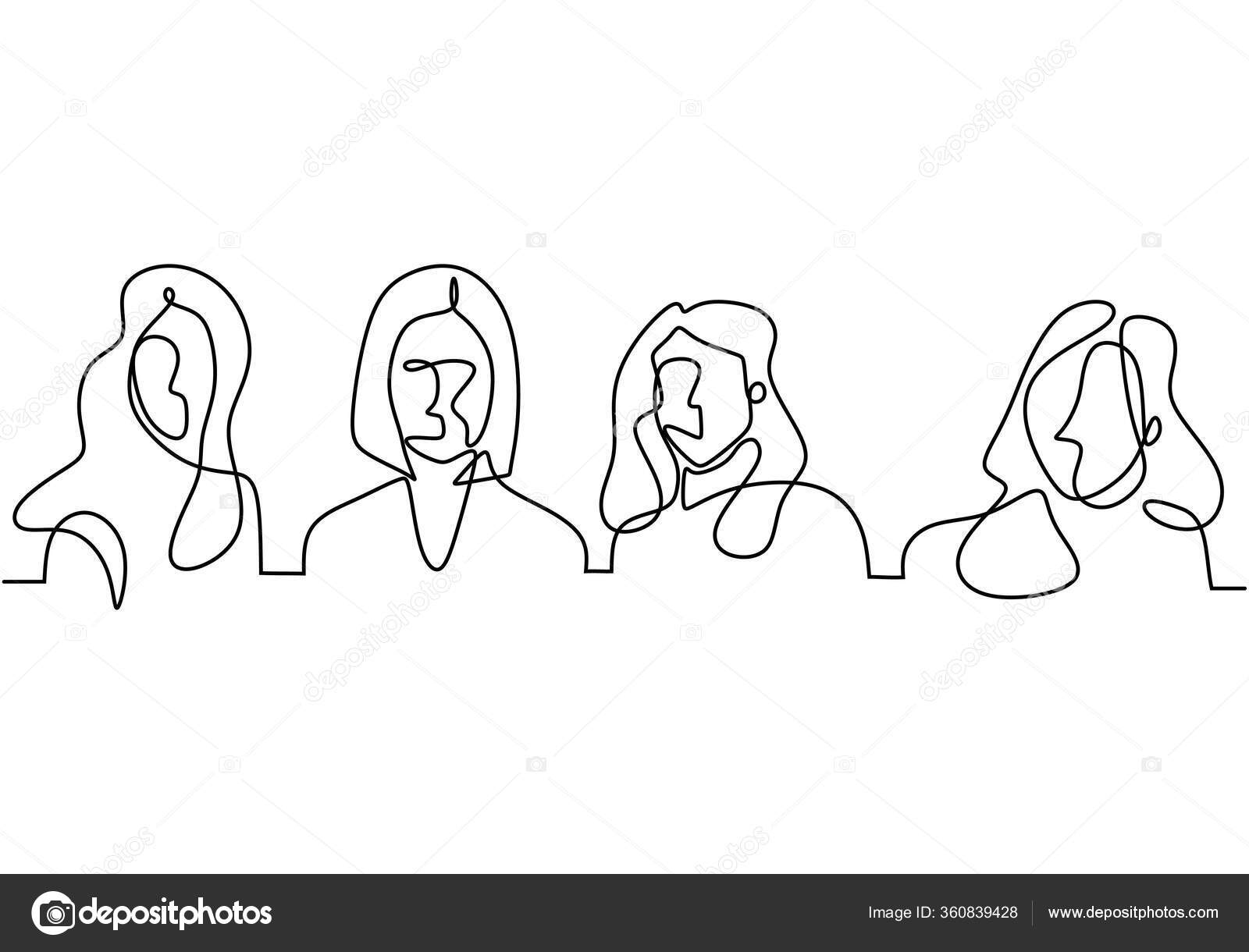 Continuous One Line Drawing Woman's Association Empowering Woman ...