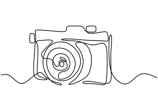 One Line Drawing Camera Linear Style Black Image Isolated White Stock ...