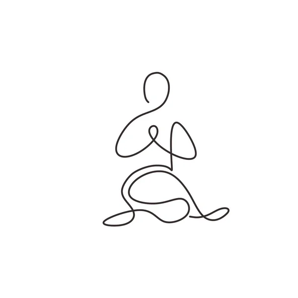 One Line Meditation Drawing Continuous Hand Drawn Minimalism Sketch ...