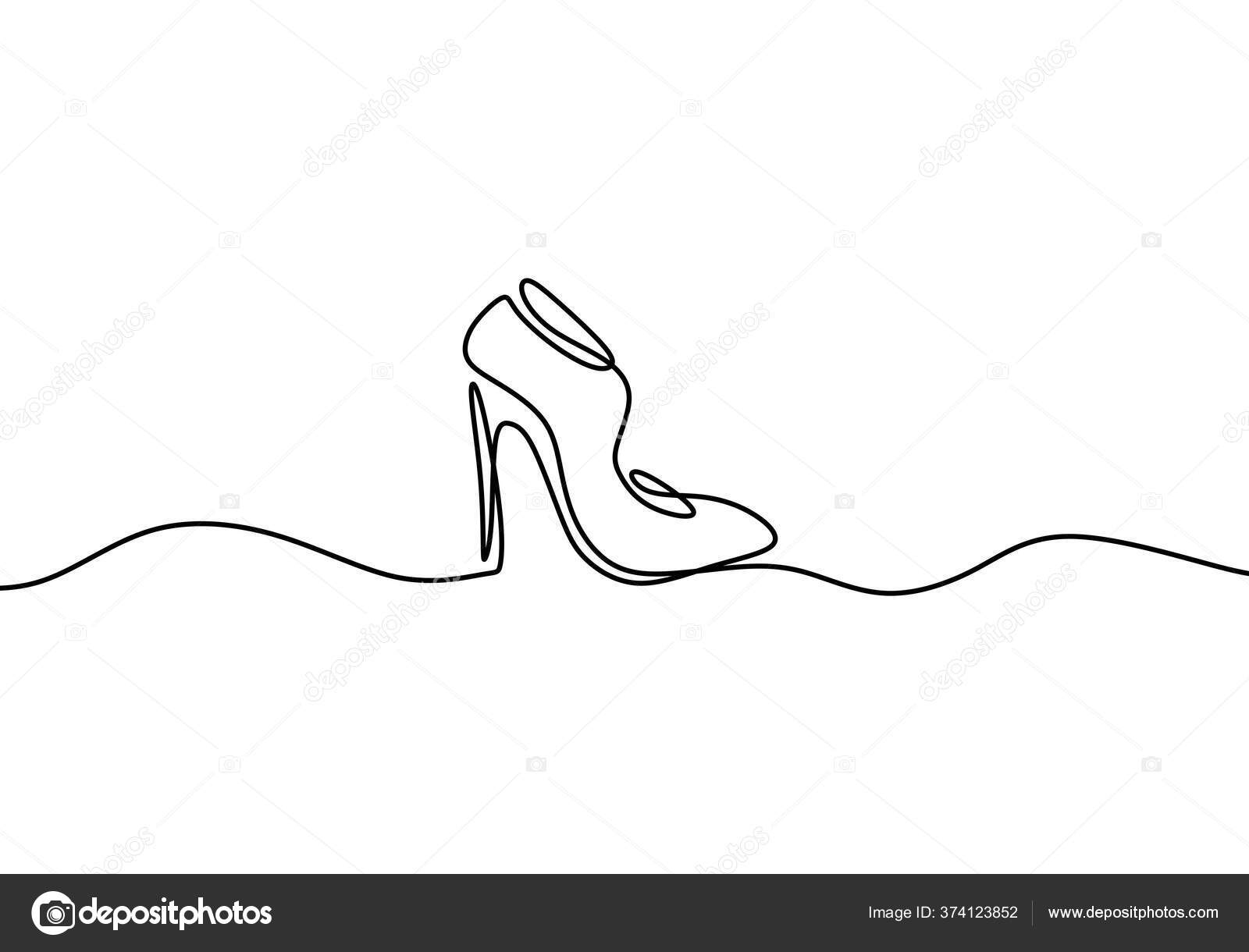 High Heel Shoe Line Drawing
