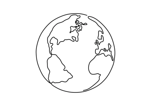 One line style world earth globe continuous design. Simple modern ...