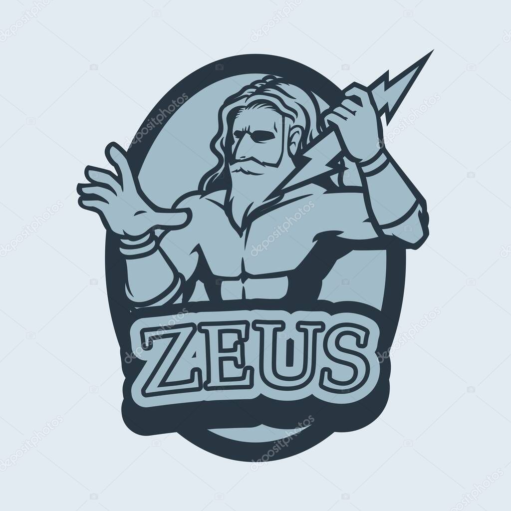 Ilustración de brazos griegos Zeus sosteniendo un rayo dentro del ...