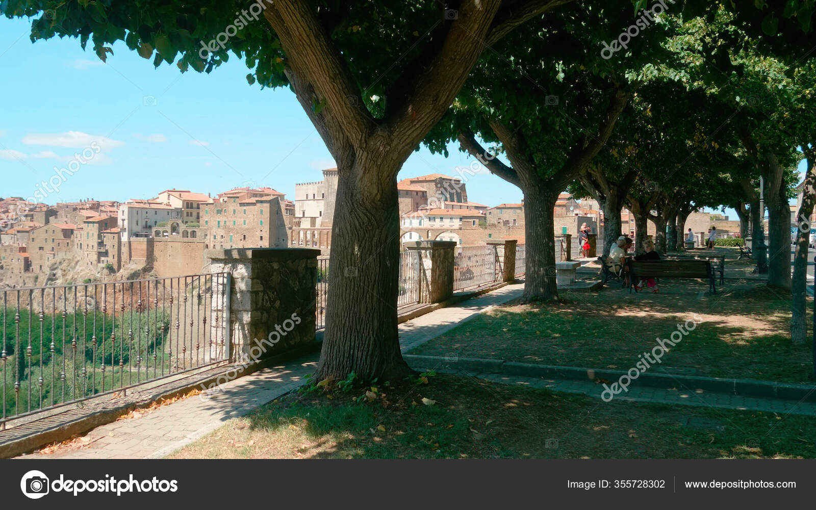 Tuscany Italy Benches Park Background City Stock Photo by ©sashamol ...