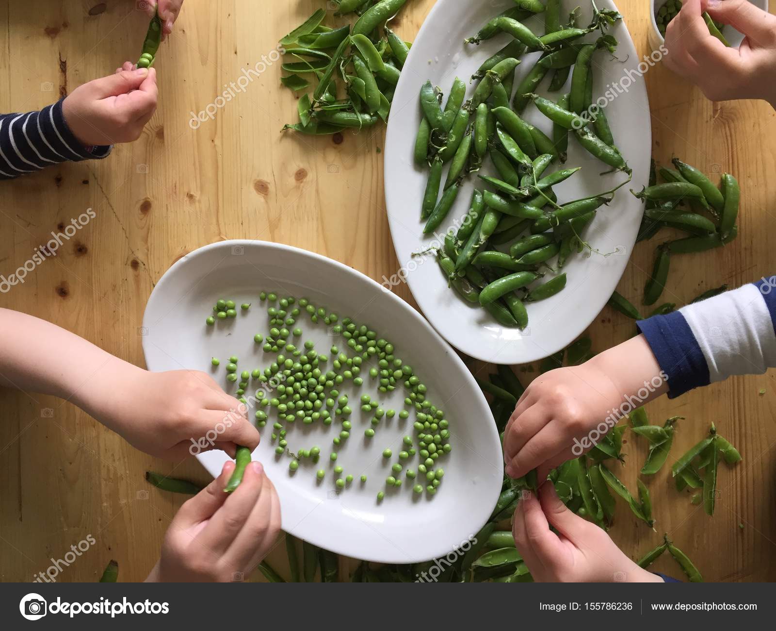 Peel green peas Stock Photo by ©SvetlanaHMD 155786236