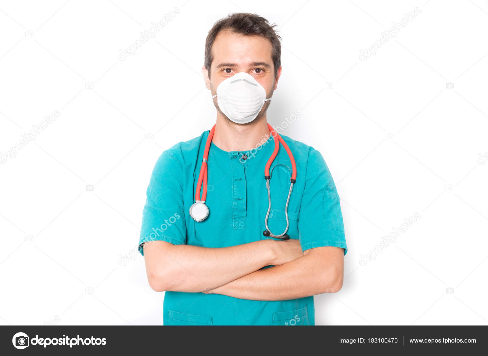 Surgeon doctor wearing a mask to prevent virus infection Stock Photo by ...
