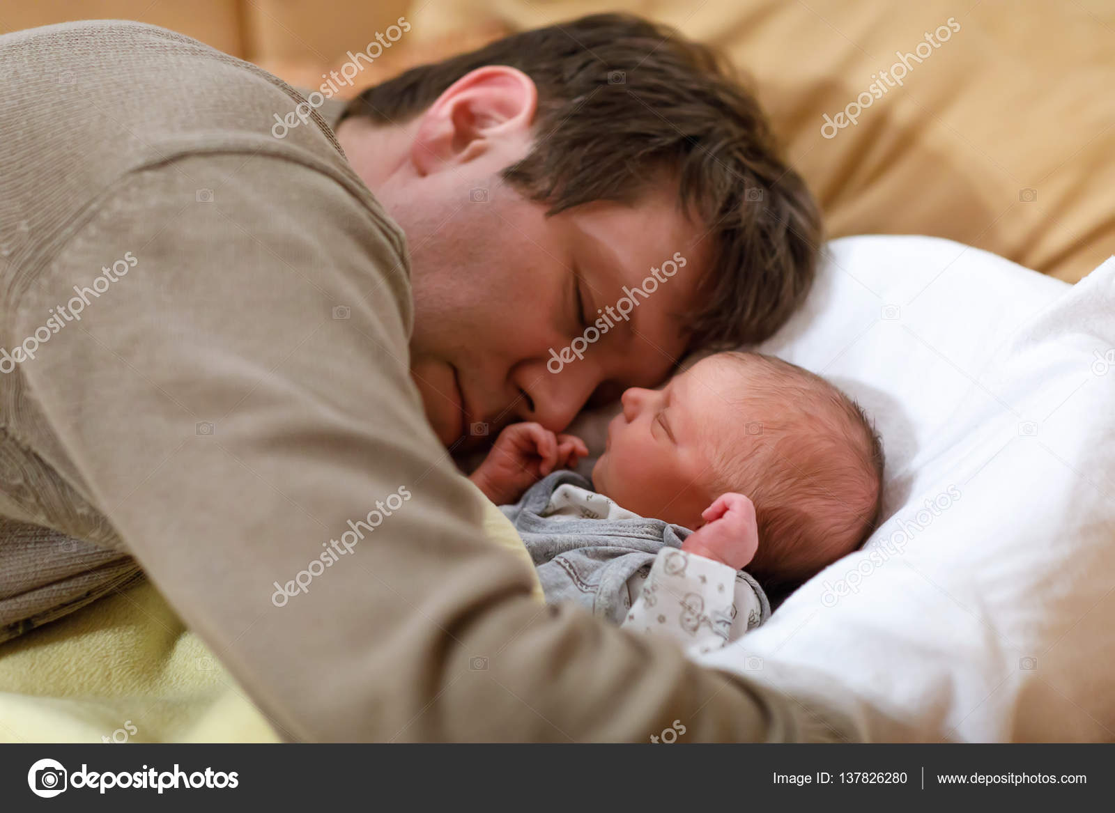 Father And Baby Sleeping