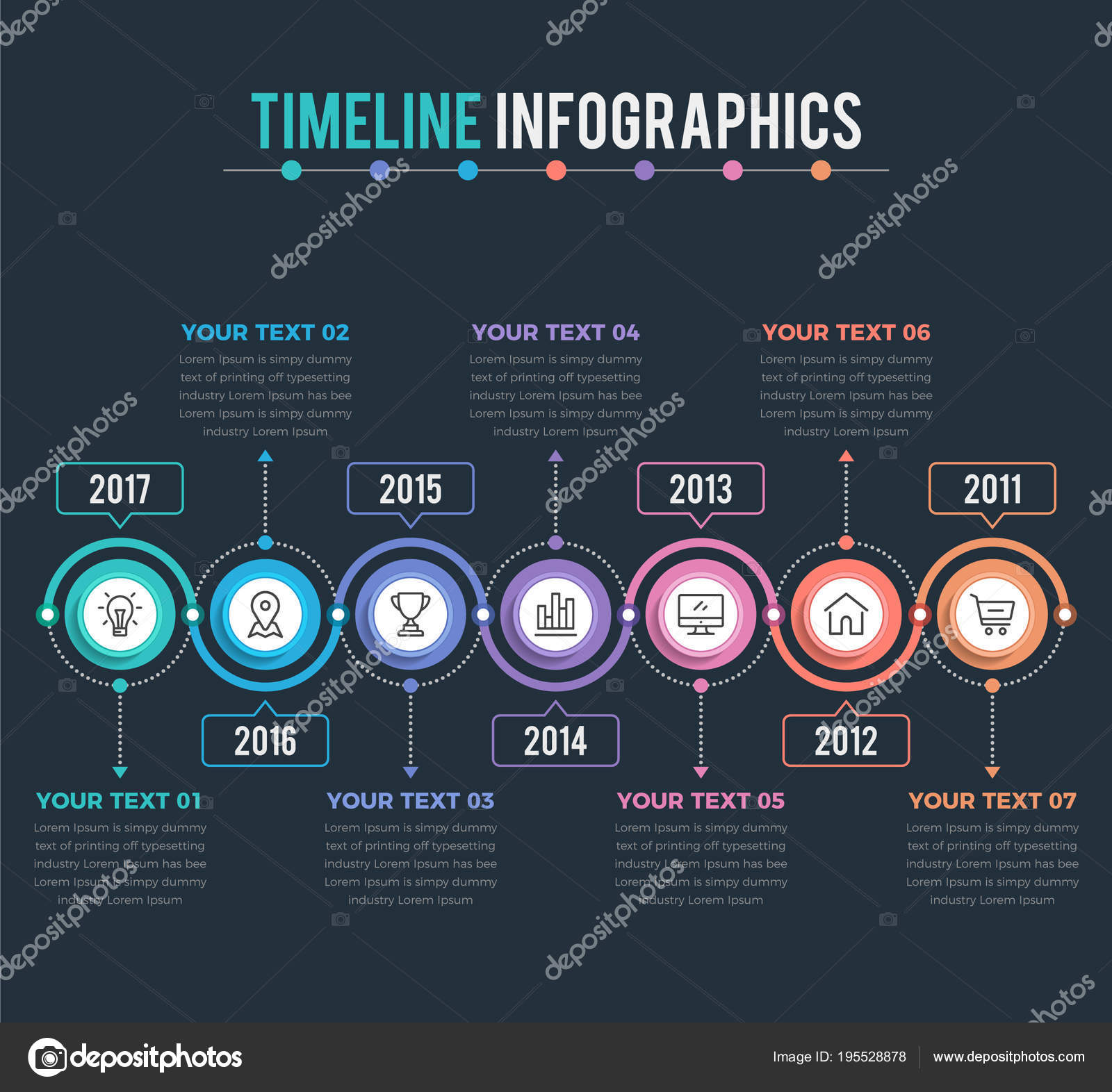 Timeline Infographics Dark Background — Stock Photo © Design_Sky #195528878