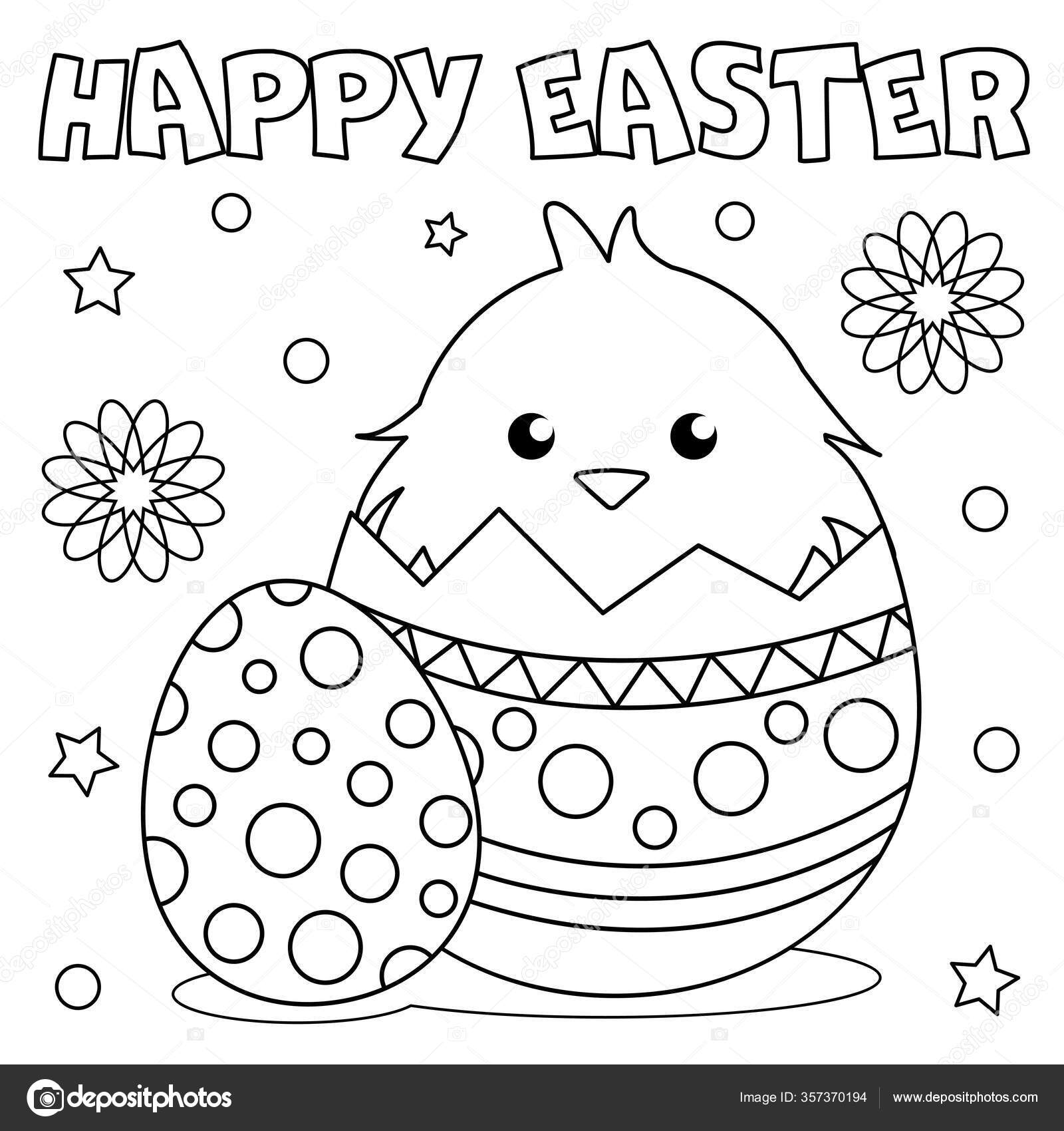 Happy Easter Clip Art Black And White