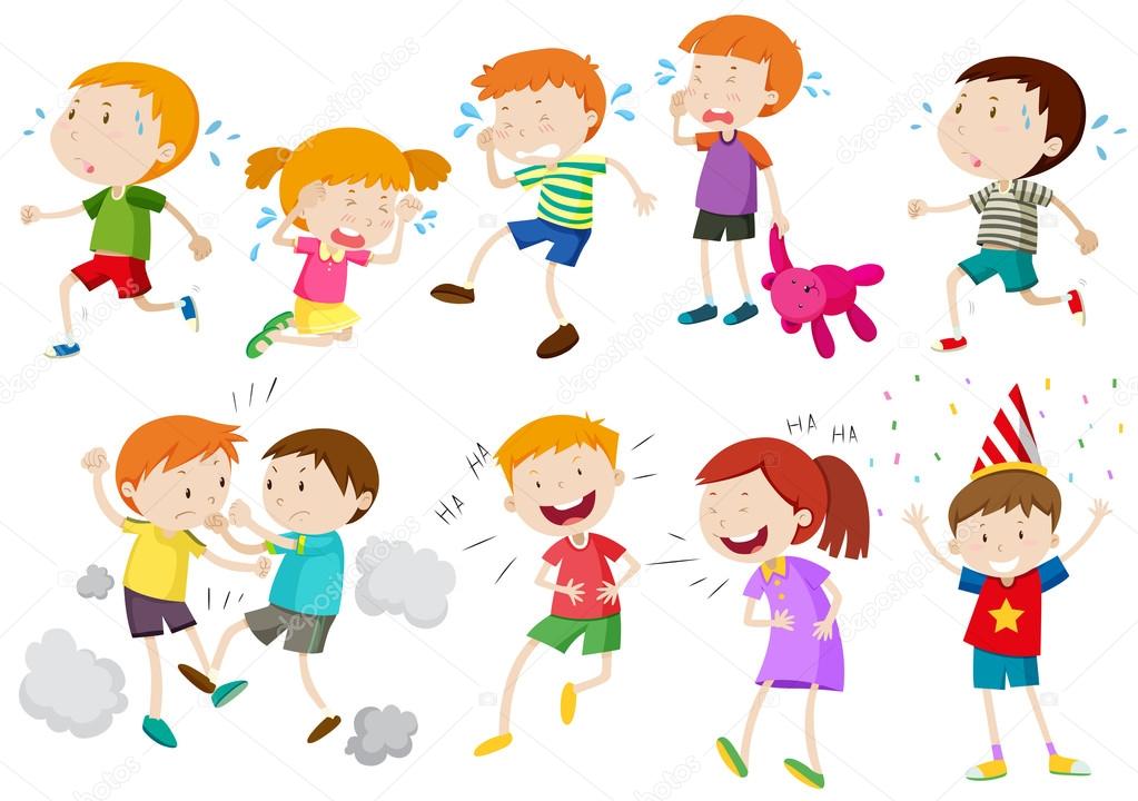 Crying Group Of Children