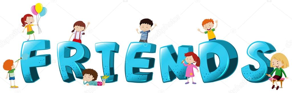 Font design for word friends Stock Vector by ©blueringmedia 128325136