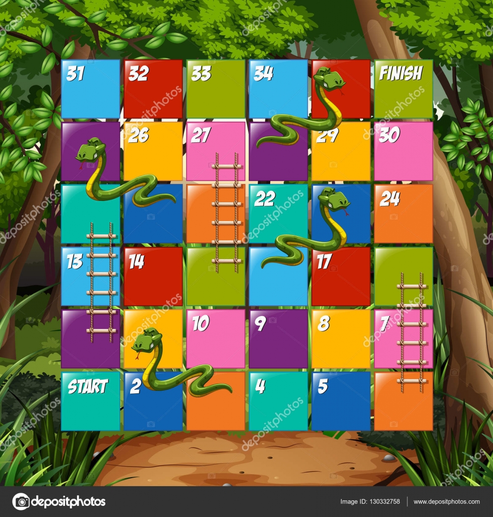 Juego de mesa serpiente y escalera Vector de stock por ©blueringmedia ...