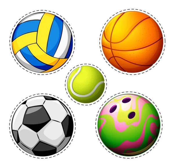 Cartoon volleyball in different colors — Stock Vector © dvargg #6586907
