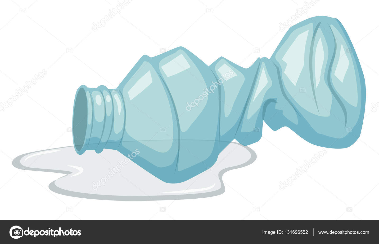 Botella de plástico usada sobre fondo blanco vector, gráfico vectorial ...