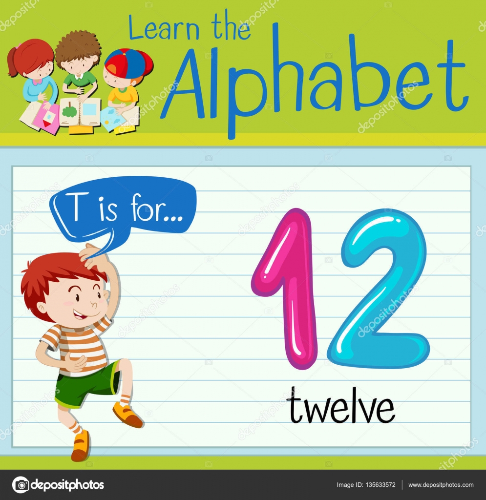 Flashcard letter T is for twelve Stock Illustration by ©blueringmedia ...