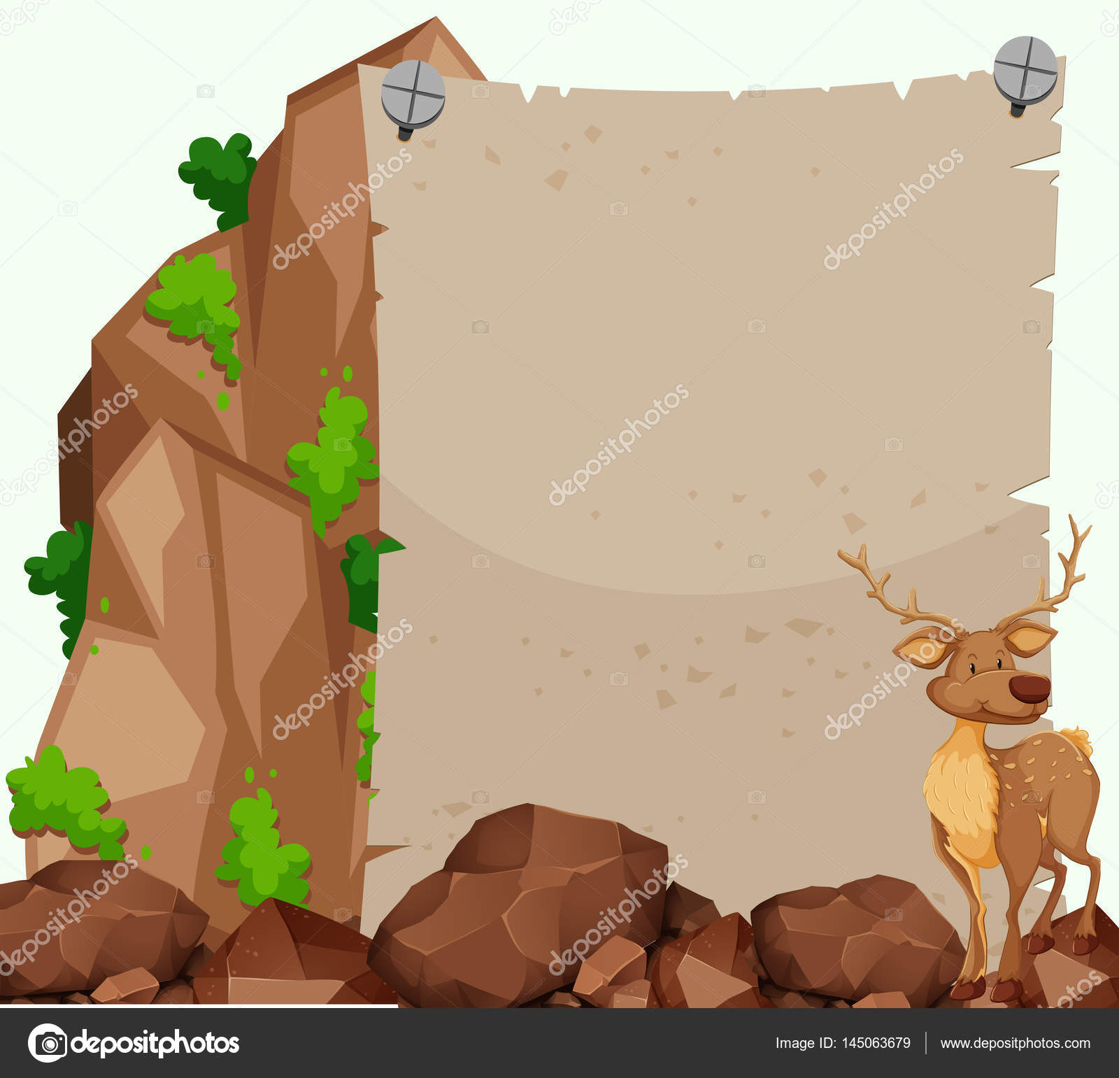 Paper template with rocks in background Stock Vector by ©blueringmedia ...