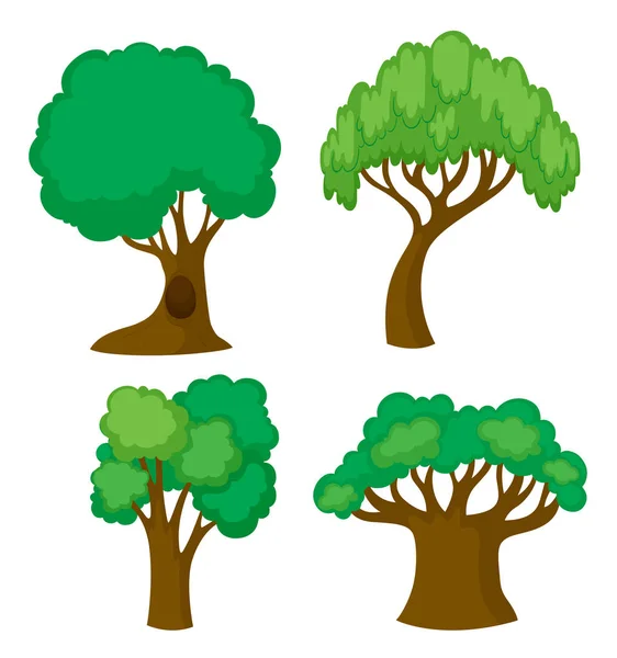 Cartoon big green tree isolated on white. — Stock Vector © acidburn ...