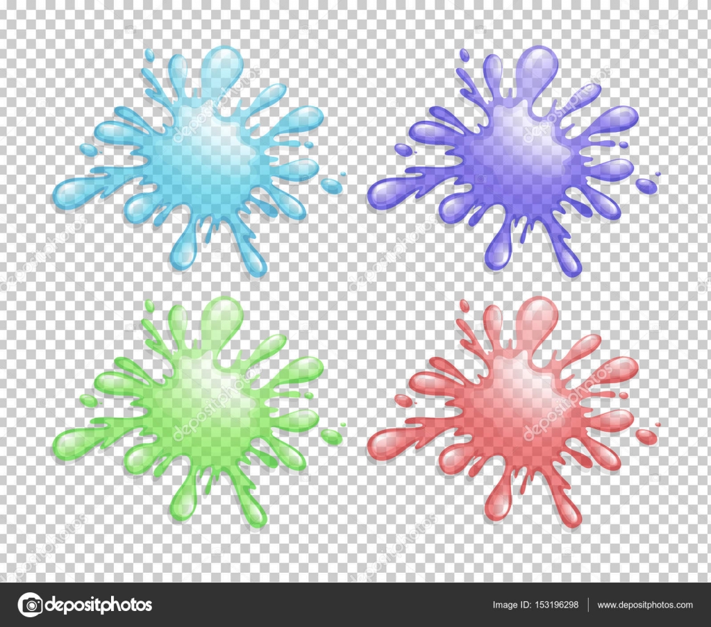 Four color splash on transparent background Stock Vector by ...