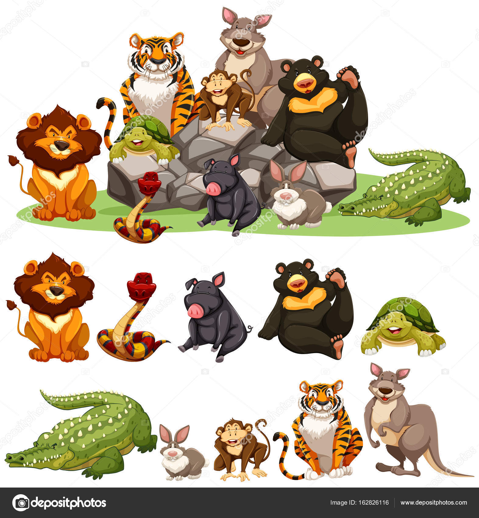 Différents types d'animaux sauvages Vecteur par ©blueringmedia 162826116