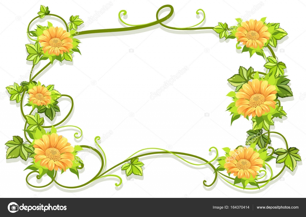 Yellow Flowers Clip Art Border Yellow Floral Border Frame Images