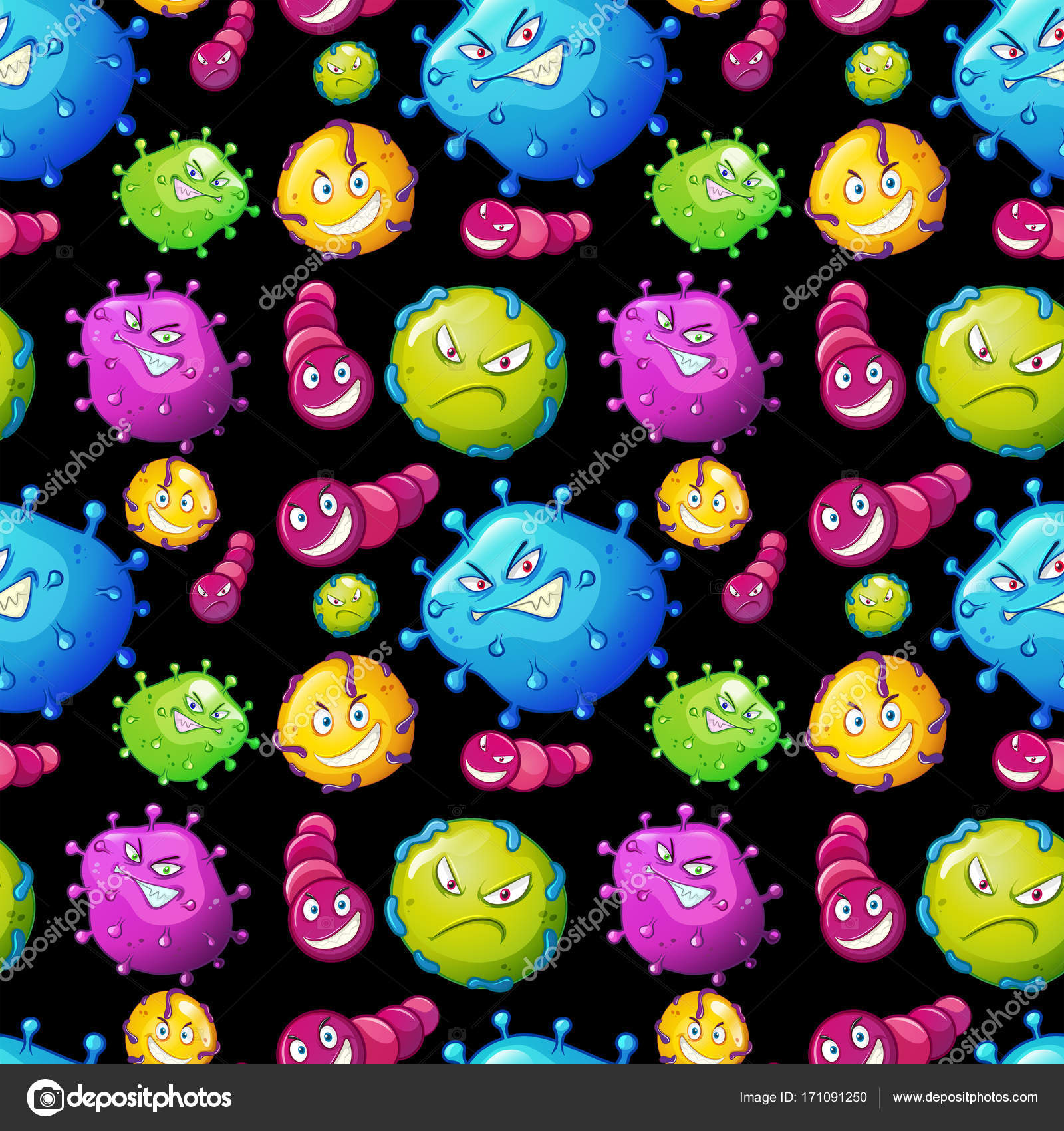 Seamless background with colorful virus — Stock Vector © blueringmedia ...