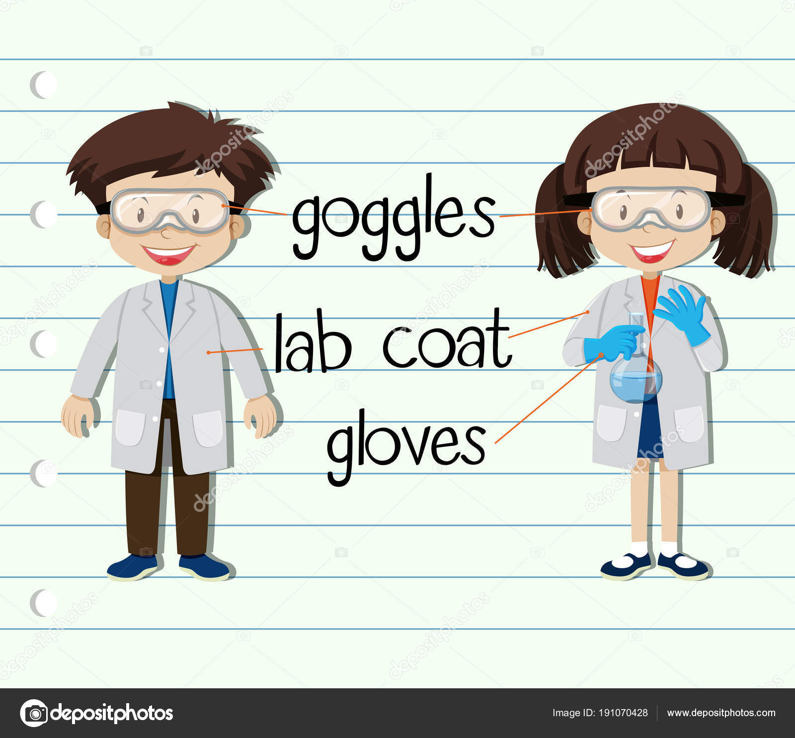 Boy and girl in science outfit Stock Vector by ©blueringmedia 191070428