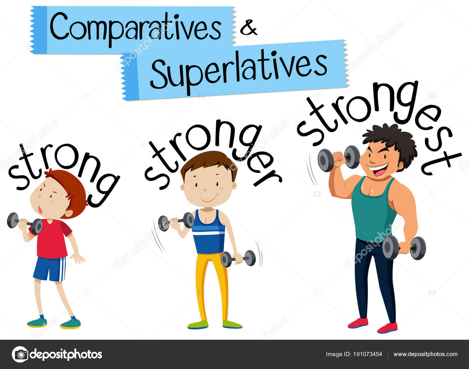 Ilustración comparativa y superlativa Vector de stock #191073454 de ...