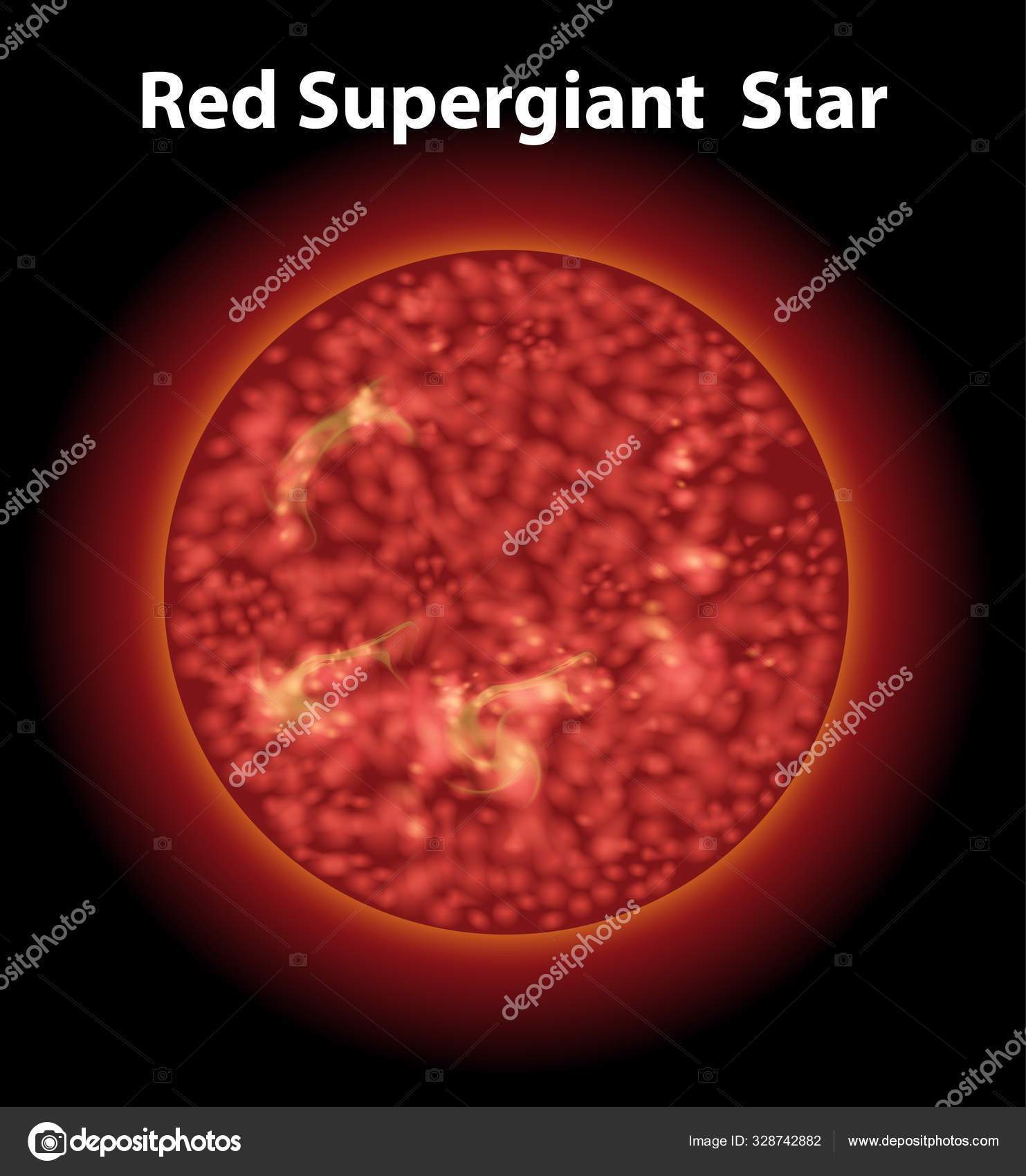 Red supergiant star in dark space background Stock Vector Image by ...
