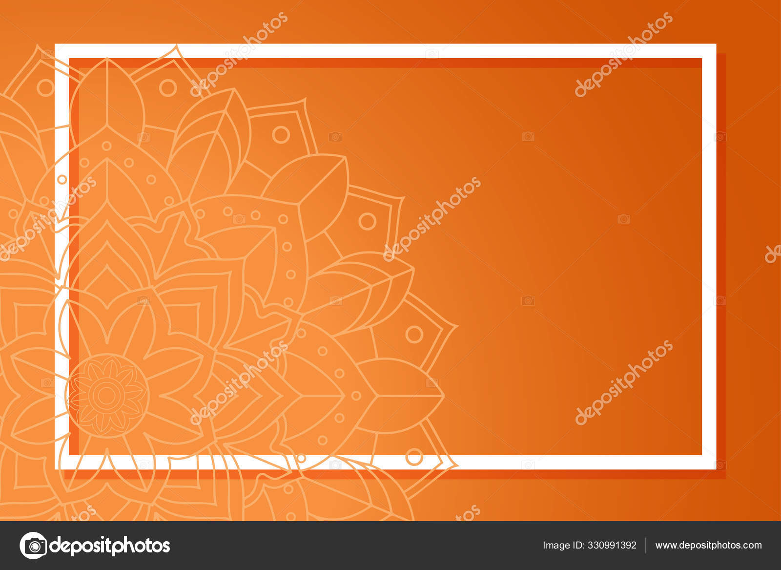 Orange background with mandala patterns Stock Vector Image by ...
