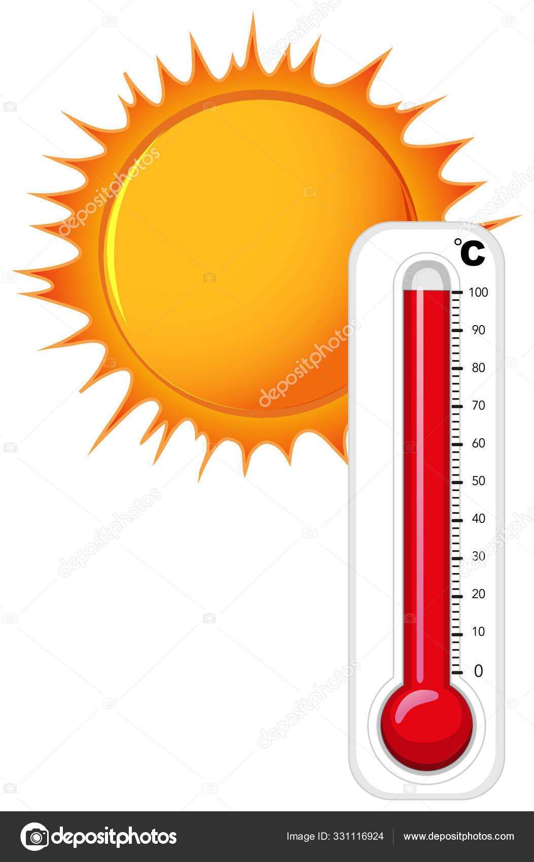 Thermometer and hot sun Stock Vector by ©blueringmedia 331116924