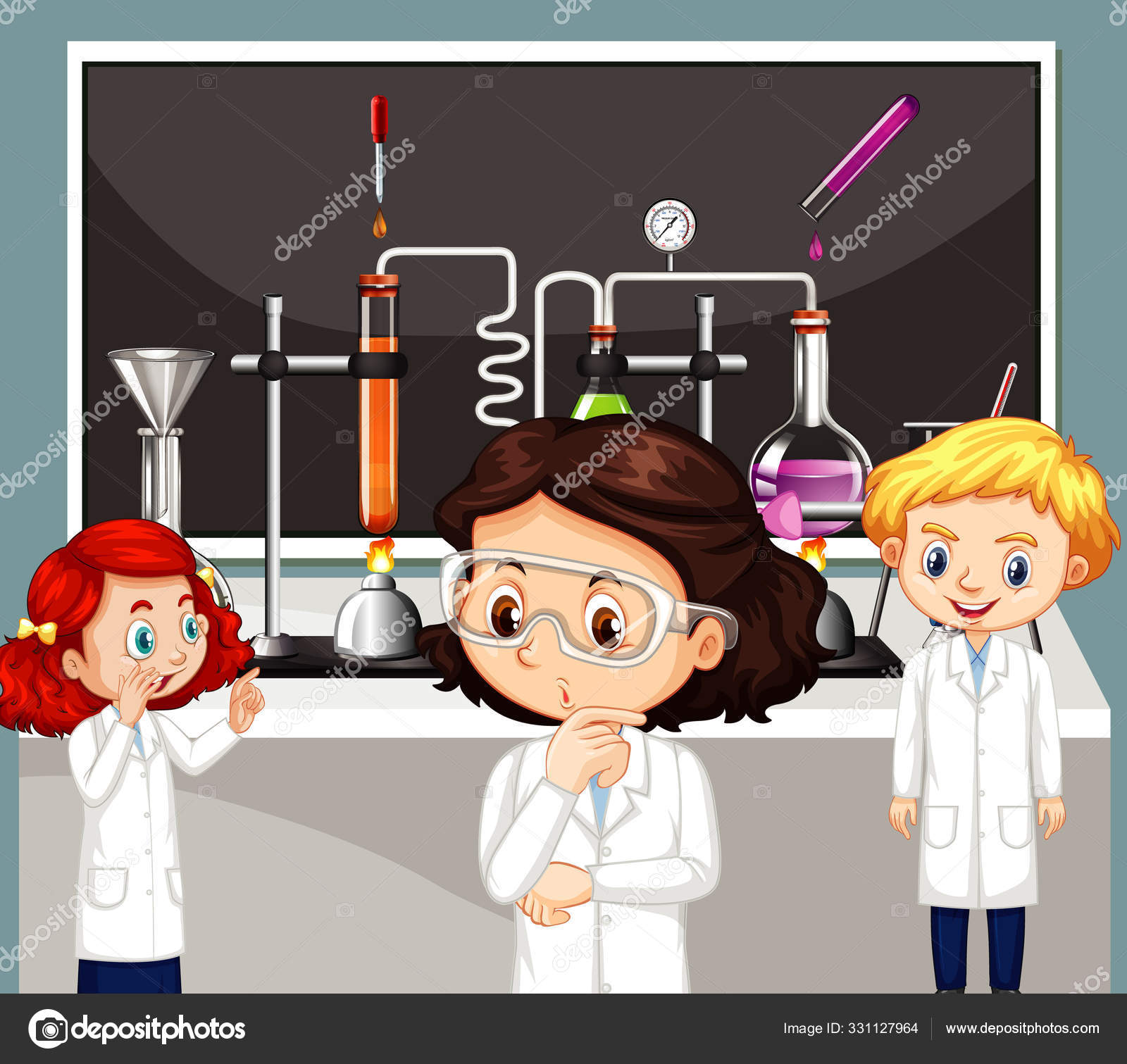 Classroom scene with science students doing lab Stock Vector by ...