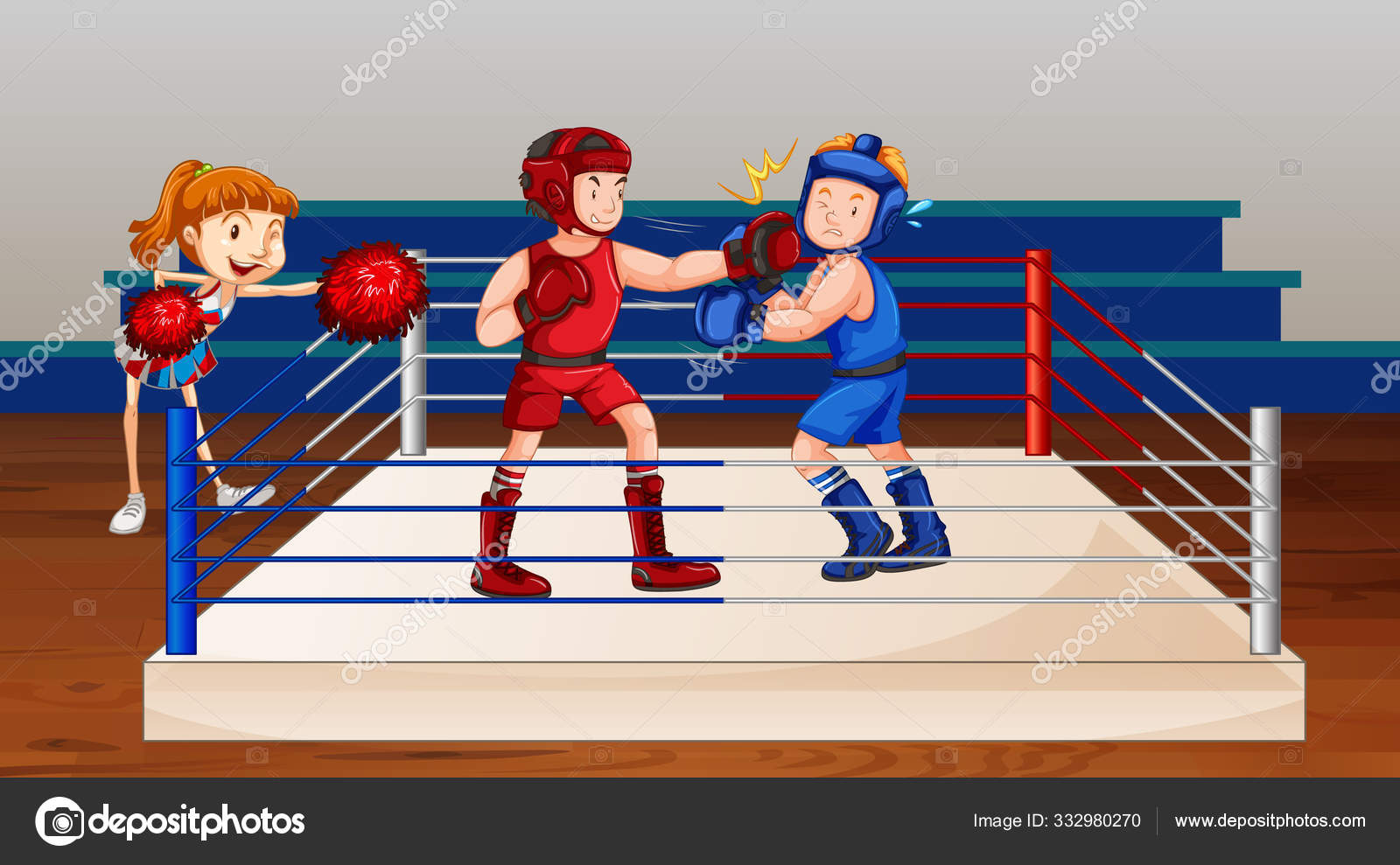 Cartoon Boxing Ring Background
