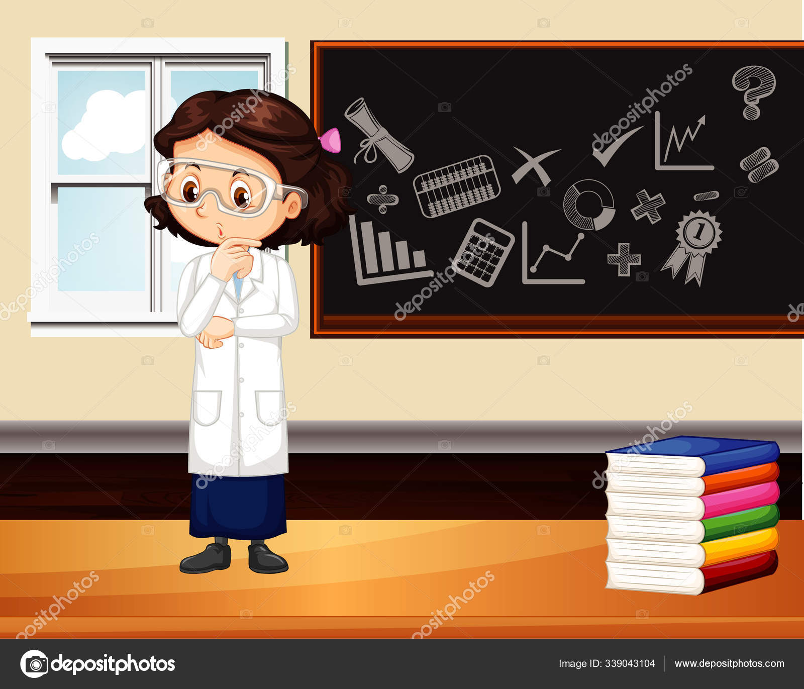 Female Science Teacher Cartoon