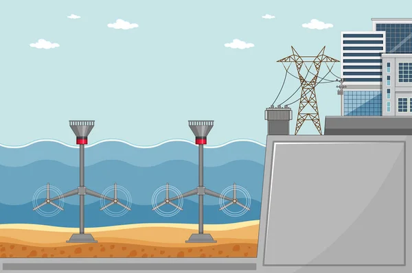 Tidal Energy Power Plant Animation