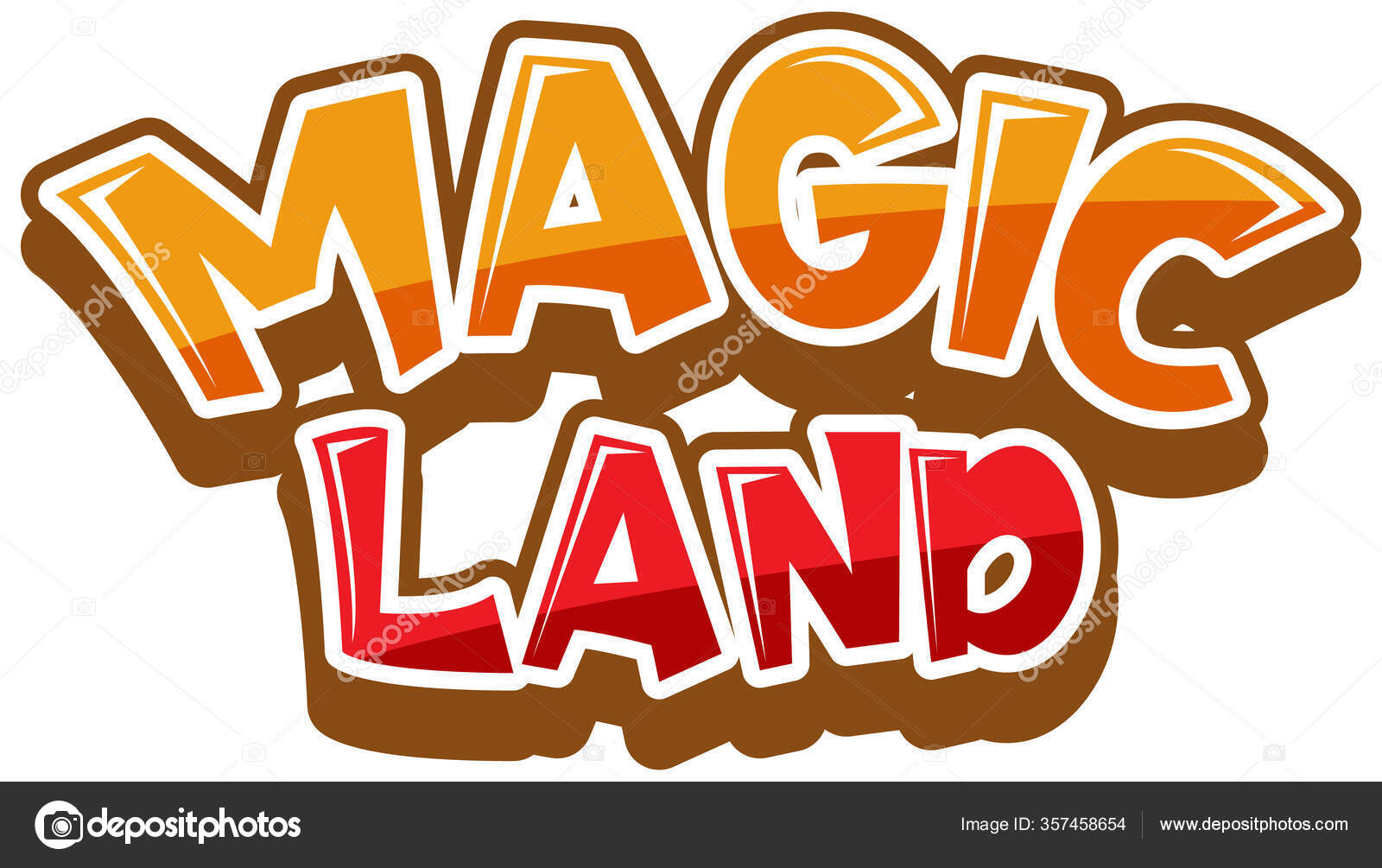Font Design Word Magic Land White Background Illustration Stock ...