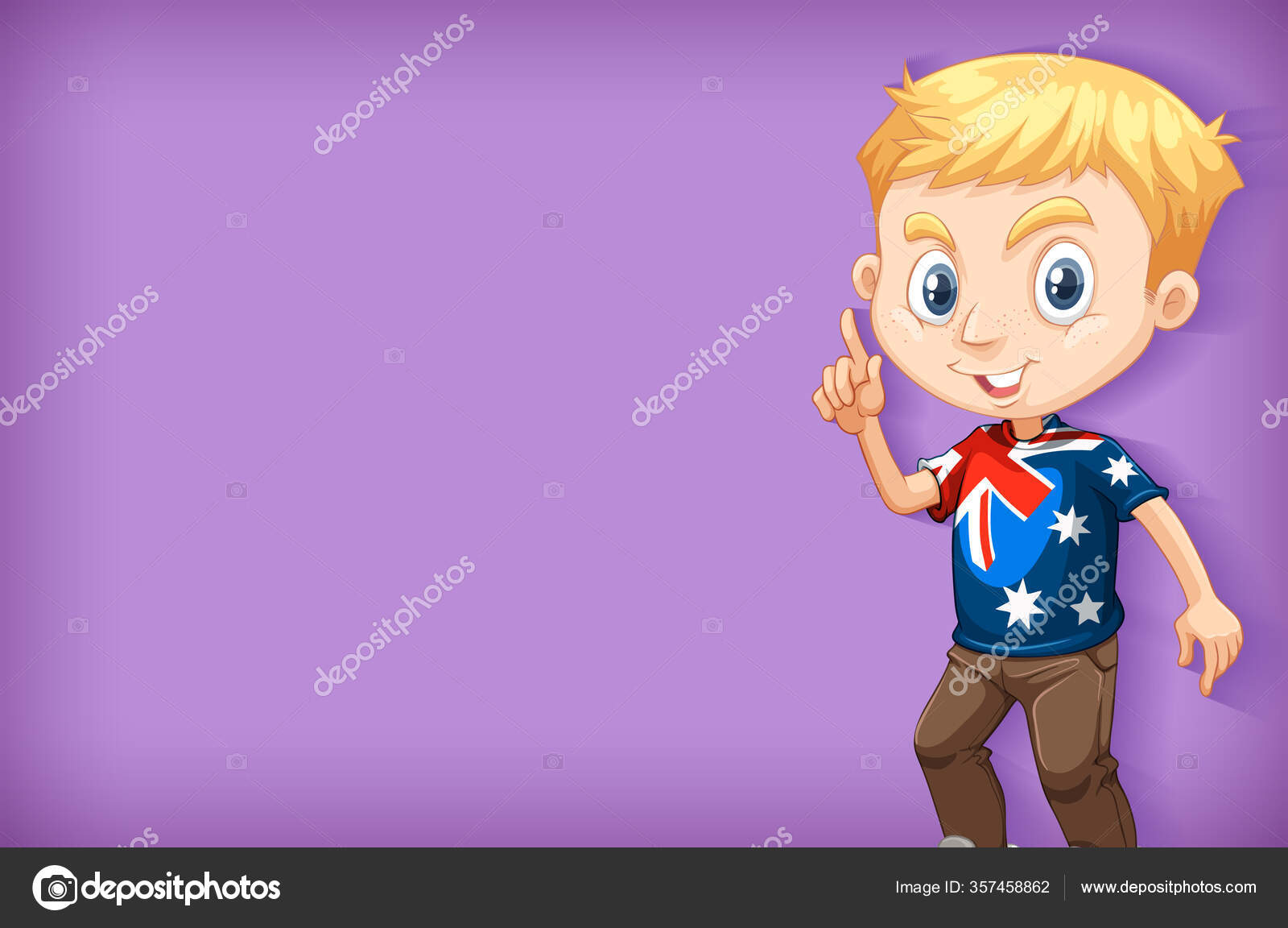 Background Template Design Plain Color Wall Happy Boy Illustration ...