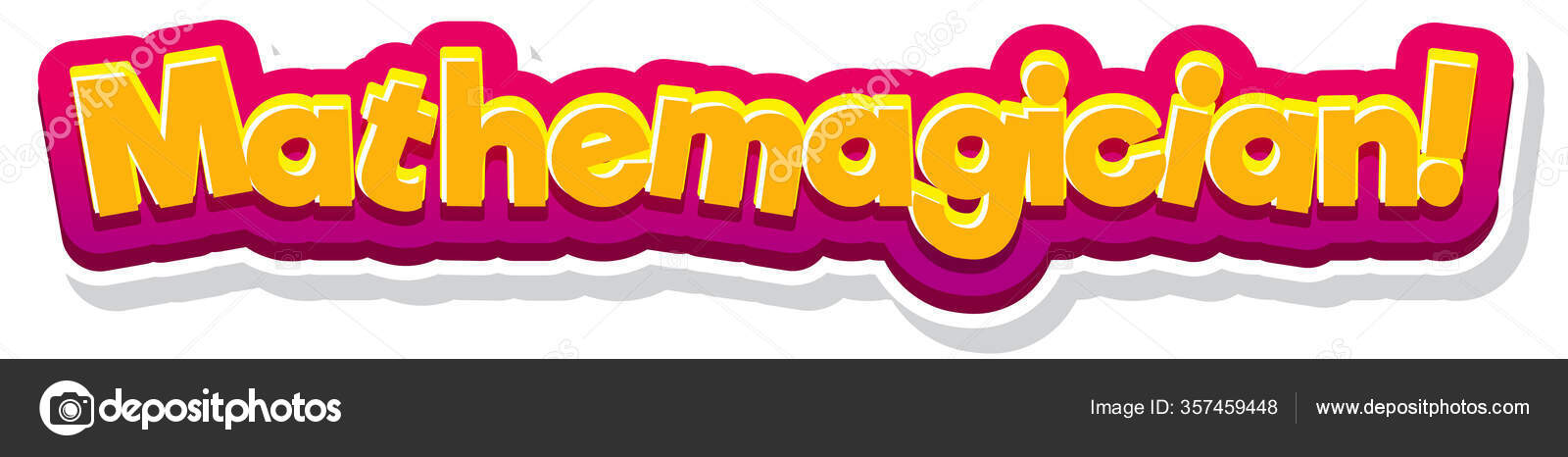 Font Design Word Mathmagician Yellow Color Illustration Stock Vector ...