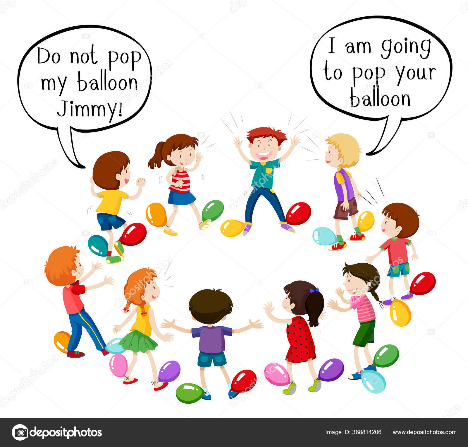 English Phrase People Actions White Background Illustration Stock ...