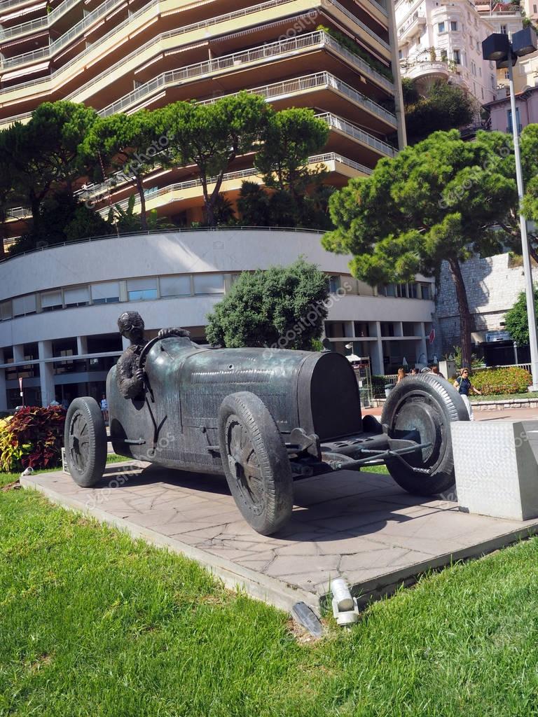 Sculpture of race car and driver Monte Carlo Monaco — Stock Editorial ...